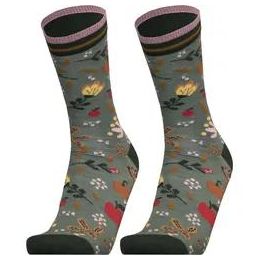 Socken UphillSport "AUTUMN GARDEN 2er Pack", Damen, Gr. 43-46, gr&uuml;n, 58% Wolle, 40% Polyamid, 2% Elasthan, mehrfarbig, Socken Socken, in nahtlosem Design