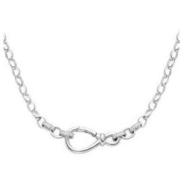 Collier "Ankerkette mit Zirkonia, Silber 925", silber, Giorgio Martello MILANO, Halsketten, Damen, 45cm, Silber 925 (Sterlingsilber), Collier