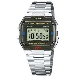 Chronograph Casio VINTAGE "A163WA-1QES", silber (silberfarben), Armbanduhren, Damen, Chronograph, Quarzuhr, Armbanduhr, Damen, Herren, digital, retro, Stoppfunktion