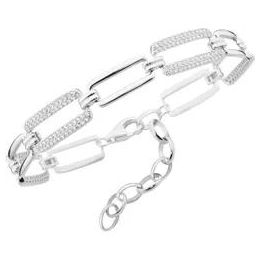 Armband Smart Jewel "rechteckige Glieder, Zirkonia Steine, Silber 925", silber, Armb&auml;nder, Damen, 20cm, Silber 925 (Sterlingsilber), Armband