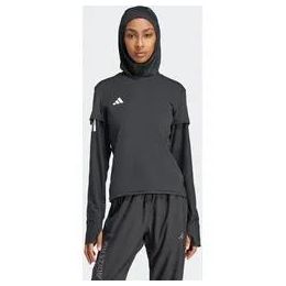 Laufshirt Adidas PERFORMANCE "ADIZERO ESSENTIALS RUNNING", Damen, Gr. L, schwarz, Obermaterial: 100% Polyester, normal, Rundhals, Shirts Laufshirt