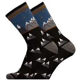 Socken UphillSport "MOUNTAINS 2er Pack", Damen, Gr. 47-50, schwarz, 58% Wolle, 40% Polyamid, 2% Elasthan, mehrfarbig, Socken Socken, in atmungsaktiver Qualit&auml;t