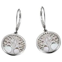 Paar Ohrh&auml;nger Firetti "Schmuck Geschenk Silber 925 Ohrschmuck Patentbrisur Baum", beige (silberfarben, perlmuttfarben), Ohrringe, Damen, Silber 925 (Sterlingsilber), mit Perlmutt