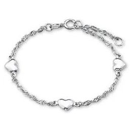 Armband Amor "Herz", silber (silberfarben), Armb&auml;nder, M&auml;dchen, 14cm, Silber 925 (Sterlingsilber), Armband