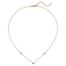 Collier Jobo "Glaube Liebe Hoffnung", rosa (ros&eacute;goldfarben), Halsketten, Damen, Silber 925 (Sterlingsilber), L: 43, Collier, 925 Silber ros&eacute;gold vergoldet 43 cm