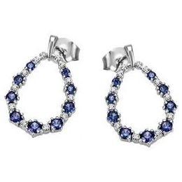 Paar Ohrstecker Firetti "Schmuck Geschenk Silber 925 Ohrschmuck Tropfen Glitzer", blau (silberfarben, blau, kristallwei&szlig;, tanzanite, kristallwei&szlig;), Ohrringe, Damen, Silber 925 (Sterlingsilber), mit Zirkonia (synth.)