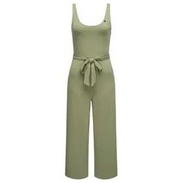 Jumpsuit Ragwear "Lisseta", Damen, Gr. L (40), Normalgr&ouml;&szlig;en, gr&uuml;n (olivgr&uuml;n), Material: 48% Baumwolle, 47% Viskose, 5% Elasthan, figurumspielend 7/8-L&auml;nge, tiefer Rundhals, &Auml;rmel ohne &Auml;rmelschlitz, Overalls Jumpsuit, Langer Damen Overall mit Bindeg&uuml;rtel