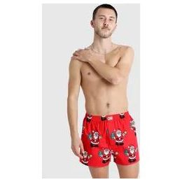 Lousy Livin Underwear Boxershorts LOUSY LIVIN "Santa", Herren, Gr. S, schwarz (schwarz, rot), 100% Baumwolle, Unterhosen, mit Wihnachtsmann Print