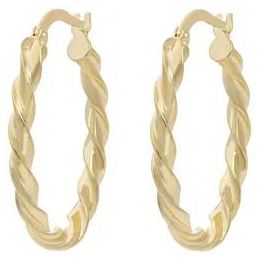 Paar Creolen Firetti "Schmuck Geschenk Gold 375 Ohrschmuck Creole", gold (gelbgoldfarben), Ohrringe, Damen, 20,1mm, Gelbgold 375