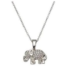 Kette mit Anh&auml;nger Firetti "Schmuck Geschenk Silber 925 Halsschmuck Halskette Ankerkette Elefant", silber (silberfarben, kristallwei&szlig;), Halsketten, Damen, Silber 925 (Sterlingsilber), L: 47, mit Zirkonia (synth.)