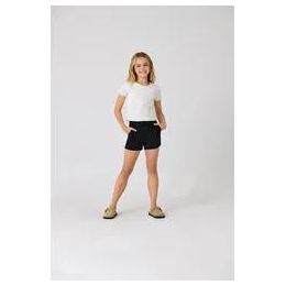 Shorts KIDS Only "KOGPOPTRASH EASY SHORTS NOOS", M&auml;dchen, Gr. 116, N-Gr, schwarz, Milano Rib, Obermaterial: 63% Viskose, 32% Nylon, 5% Elasthan, unifarben, regular fit kniefrei, Hosen Shorts