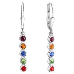 Paar Ohrh&auml;nger Firetti "Schmuck Geschenk Silber 925 Ohrschmuck Patentbrisur Regenbogen", silber (silberfarben, mehrfarbig, bunt), Ohrringe, Damen, Silber 925 (Sterlingsilber), mit Kristallstein