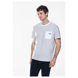 T-Shirt Street One MEN, Herren, Gr. XXL (46), wei&szlig; (pearl wei&szlig;), Web, 100% Baumwolle, gestreift, gerade h&uuml;ftlang, Rundhals, B&uuml;ndchen, Shirts T-Shirt, aus reiner Baumwolle