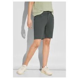 Shorts Street One, Damen, Gr. 34, Kurz, gr&uuml;n (marshy gr&uuml;n), Web, 97% Baumwolle, 3% Elasthan, unifarben, gerade kurz, Hosen Shorts, mit Stretchanteil