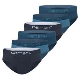 Slip Camano "6er Pack", Herren, Gr. L, blau (blau mix), 95% Baumwolle, 5% Elasthan, Unterhosen Slip