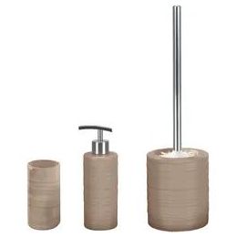 Badaccessoire-Set Kleine Wolke "Sahara", braun (basalt), Stein, Badaccessoires-Sets