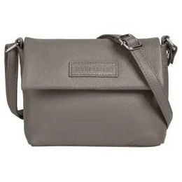 Umh&auml;ngetasche Bruno Banani, Damen, Gr. B/H/T: 19cm x 15cm x 5cm onesize, grau, Leder, leicht gl&auml;nzend, unifarben, Taschen Umh&auml;ngetasche, echt Leder