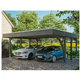 Skan Holz Doppelcarport SKANHOLZ "Friesland Set 7", grau (dunkelgrau), B/H/T: 221cm x, Carports