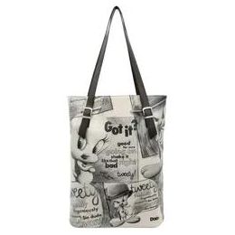 Umh&auml;ngetasche DOGO "Tall Bag Damen Schultertasche Tweety Sketch Damen Schultertasche", Damen, Gr. B/H/T: 40cm x 34cm x 10cm onesize, beige (natur), Taschen Umh&auml;ngetasche, Handgefertigt
