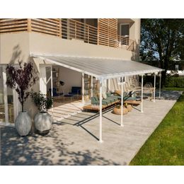 Palram-Canopia Terrassen&uuml;berdachung 'Feria' wei&szlig; 294 x 1035 cm Polycarbonat transparent