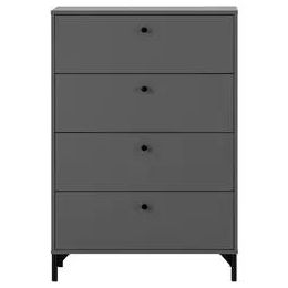 Kommode Schildmeyer "Smash, Breite 40 oder 80 cm", grau (anthrazit), B:80,1cm H:116,7cm T:40cm, FSC-zertifizierter Holzwerkstoff, Sideboards, Kommode, 4 Schubladen mit Teilauszug und Metallbeschl&auml;gen