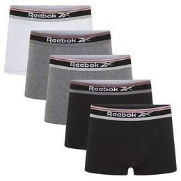 Boxer Reebok "JAY", Herren, Gr. S, schwarz, Obermaterial: 57% Baumwolle, 38% Polyester, 5% Elasthan, meliert, unifarben, eng, Unterhosen, basic, bequem, weich, mit Logo, breiter Bund, Baumwollmix
