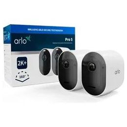 ARLO &Uuml;berwachungskamera "Pro5 2K Security Camera 2er Set", schwarz-wei&szlig; (schwarz, wei&szlig;), B:5,2cm H:8,9cm T:7,84cm, &Uuml;berwachungskameras