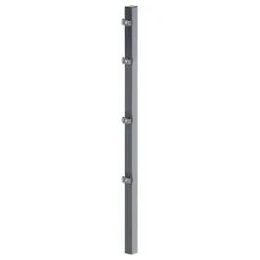 GAH Alberts Zaunpfosten ALBERTS, grau (anthrazit), B:6cm H:200cm T:4cm, Stahl, Zaunpfosten, 60x40 mm f&uuml;r Doppelstabmattenzaun, 200 cm, mit Klemmlaschenbefestigung
