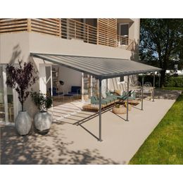 Palram-Canopia Terrassen&uuml;berdachung' Feria' anthrazit 294 x 1035 cm Polycarbonat transparent