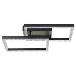 Brilliant LED Deckenleuchte "Ranni", schwarz, H: 7cm, 1 Stk., Leuchten, 41 x 41, 2700 lm, 4000 K, Kristalloptik, schwenkbar, schwarz, LED Deckenleuchte