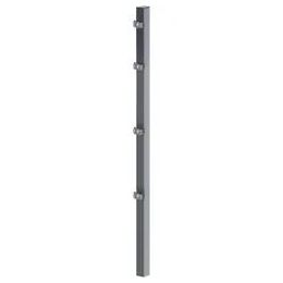 GAH Alberts Zaunpfosten ALBERTS, grau (anthrazit), B:6cm H:175cm T:4cm, Stahl, Zaunpfosten, 60x40 mm f&uuml;r Doppelstabmattenzaun, 175 cm, mit Klemmlaschenbefestigung