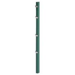 GAH Alberts Zaunpfosten ALBERTS, gr&uuml;n, B:6cm H:150cm T:4cm, Stahl, Zaunpfosten, 60x40 mm f&uuml;r Doppelstabmattenzaun, 150 cm, mit Klemmlaschenbefestigung
