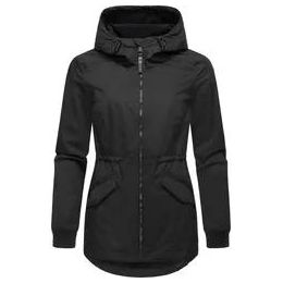 Outdoorjacke Ragwear "Dowey A", Damen, Gr. 5XL (50), schwarz, Au&szlig;enmaterial: 100% Polyester. Innenfutter: 100% Polyester, tailliert h&uuml;ftbedeckend, hoch geschlossener Ausschnitt, &Auml;rmel ohne &Auml;rmelschlitz elastischer Bund mit innenliegendem Gummizug, Jacken Outdoorjacke, Wasser- und winddichte Damen Jacke mit Taillenzugband