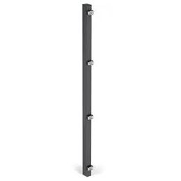 GAH Alberts Zaunpfosten ALBERTS "60x40 mm f&uuml;r Doppelstabmattenzaun", grau (anthrazit), B:6cm H:127,5cm T:4cm, Stahl, Zaunpfosten, 127,5 cm, zur Befestigung mit Einschlag-Bodenh&uuml;lse oder Pfostentr&auml;ger