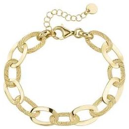 Armband Smart Jewel "ovale Glieder hochgl&auml;nzend und strukturiert, Silber 925", gold, Armb&auml;nder, Damen, 19cm, Silber 925 (Sterlingsilber), Armband