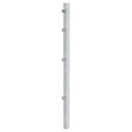 GAH Alberts Zaunpfosten ALBERTS, grau (feuerverzinkt), B:6cm H:200cm T:4cm, Stahl, Zaunpfosten, 60x40 mm f&uuml;r Doppelstabmattenzaun, 200 cm, mit Klemmlaschenbefestigung