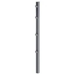 GAH Alberts Zaunpfosten ALBERTS, grau (anthrazit), B:6cm H:150cm T:4cm, Stahl, Zaunpfosten, 60x40 mm f&uuml;r Doppelstabmattenzaun, 150 cm, mit Klemmlaschenbefestigung