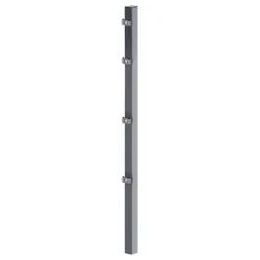 GAH Alberts Zaunpfosten ALBERTS, grau (anthrazit), B:6cm H:120cm T:4cm, Stahl, Zaunpfosten, 60x40 mm f&uuml;r Doppelstabmattenzaun, 120 cm, mit Klemmlaschenbefestigung