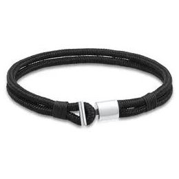 Armband Kuzzoi "Textilband Knoten Haken Basic Cool 925er Silber", silber, Armb&auml;nder, Herren, 19cm, ohne Stein, Silber 925 (Sterlingsilber), Armband