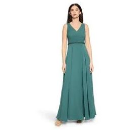 Abendkleid Vera Mont "Damen mit Plissee", Damen, Gr. 42, Normalgr&ouml;&szlig;en, schwarz emerald, Chiffon, Obermaterial: 100% Polyester; Futter: 100% Polyester, festlich, ausgestellt lang, V-Ausschnitt, Kleider Abendkleid, Dekoelemente, Topseller