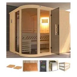 Sauna Weka "Sara 2", beige (natur), Saunaofen, externe Steuerung, 9 kW, Saunen, 9 kW Ofen mit ext. Steuerung