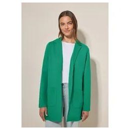 Longblazer Cecil, Damen, Gr. M (40), gr&uuml;n (malachite gr&uuml;n), Stoff, 72% Viskose, 24% Polyamid, 4% Elasthan, Strukturmuster, normal h&uuml;ftbedeckend, V-Ausschnitt, B&uuml;ndchen, Blazer Longblazer, mit Reverskragen