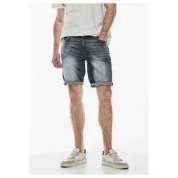 Bermudas Street One MEN, Damen, Gr. 33, Kurz, grau (mid grau wash), Web, 99% Baumwolle, 1% Elasthan, unifarben, gerade kurz, Hosen Bermudas, 5-Pocket-Style