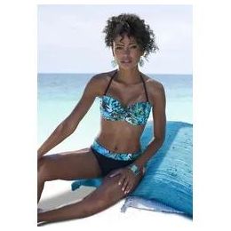 B&uuml;gel-Bandeau-Bikini Vivance, Damen, Gr. 42, Cup A, blau (t&uuml;rkis bedruckt), Xtra Life LYCRA, bedruckt, Bikini-Sets, mit abnehmbaren Tr&auml;gern