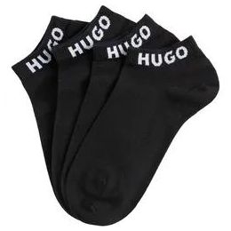 Socken HUGO UNDERWEAR "3P AS UNI CC W", Damen, Gr. 35-38, schwarz (schwarz 001), Baumwollmischung, unifarben mit Farbeinsatz, elastisch, Socken Socken, mit kontrastfarbenen Logoschriftzug