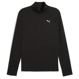 Trainingsshirt Puma "VELOCITY CLOUDSPUN Laufoberteil mit halbem Rei&szlig;verschluss Herren", Herren, Gr. L, schwarz, Obermaterial: 6% Elasthan, 94% Polyester, regular fit, Shirts