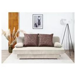 Schlafsofa Collection AB "Ulla, B: 186 cm, Liegel. 142x186 cm", beige, B:186cm H:94cm T:85cm, Sofas, Schlafsofa, Bettfunktion, Bettkasten & 2 Wende-R&uuml;ckenkissen