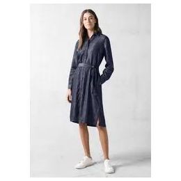 Midikleid Cecil, Damen, Gr. XL (44), US-Gr&ouml;&szlig;en, blau (dunkelblau wash), Stoff, 100% Lyocell, unifarben, normal wadenlang, V-Ausschnitt, B&uuml;ndchen, Kleider Midikleid, mit Bindeg&uuml;rtel zum Taillieren