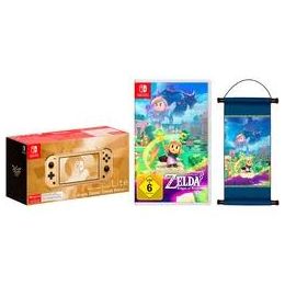 Nintendo SWITCH Konsolen-Set "Lite &ndash; Hyrule-Edition + Zelda: Echoes of Wisdom + Zelda-Schriftrolle", gold (goldfarben), B:20,8cm H:9,11cm T:2,84cm, Spielekonsolen