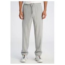 Stoffhose LINDBERGH "Freizeithose Relaxed Fit", Herren, Gr. M, grau (lt grau mix), Obermaterial: 65% Polyester, 31% Viskose, 4% Elasthan, meliert, relaxed fit, Hosen Stoffhose